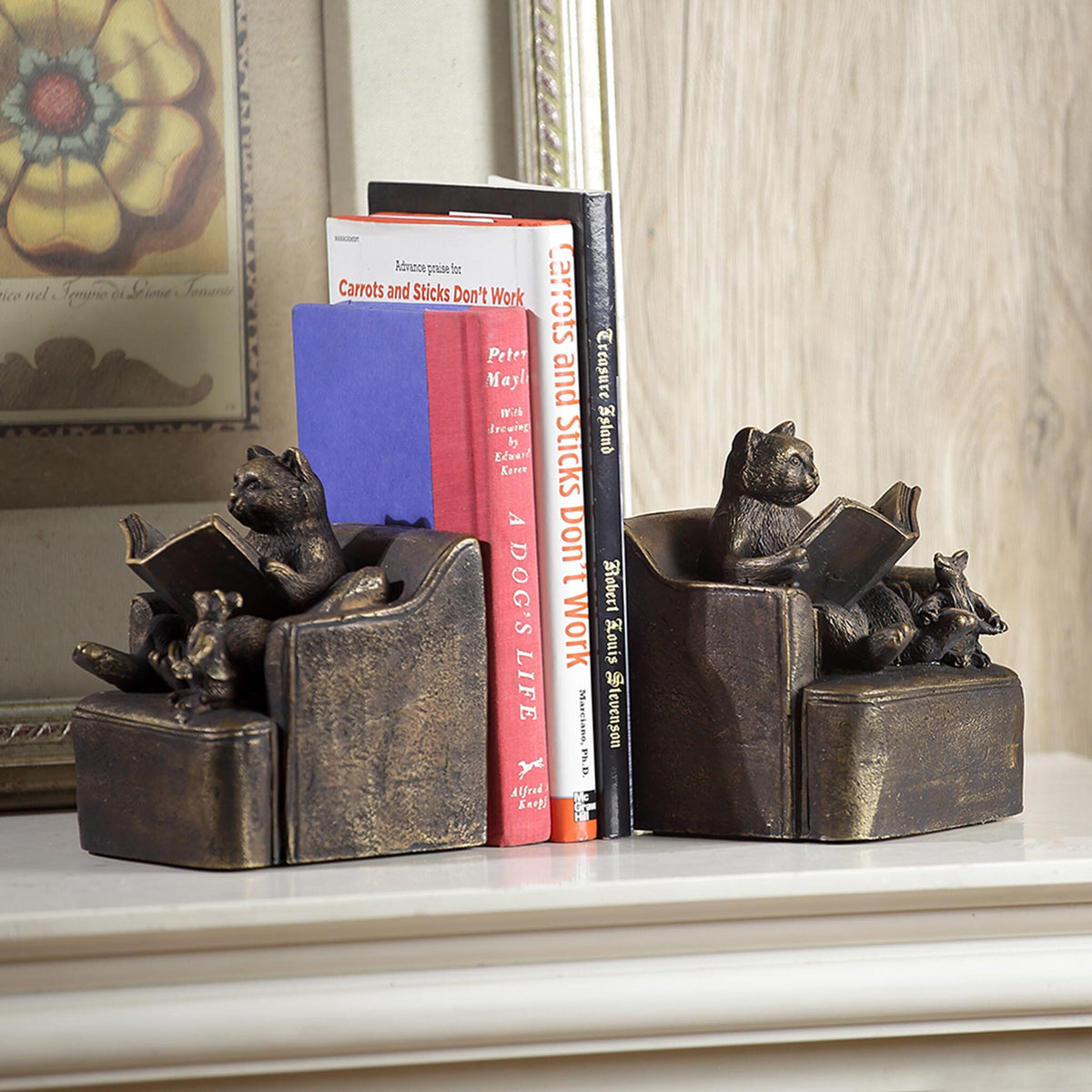 Reading Friends Cat and Mouse Bookends Pair by San Pacific ...