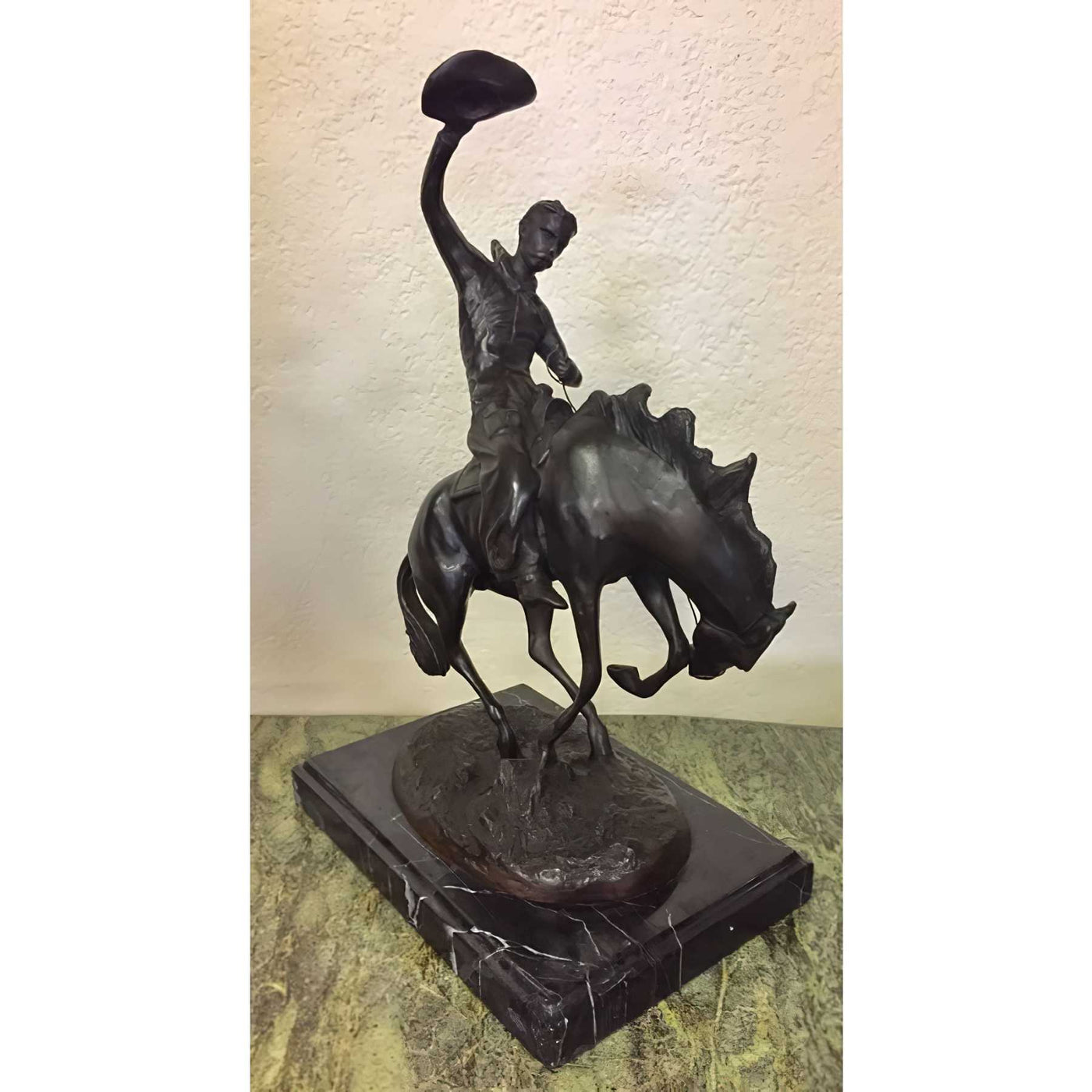 Rodeo Cowboy on Horse Bronze Statue — AllSculptures
