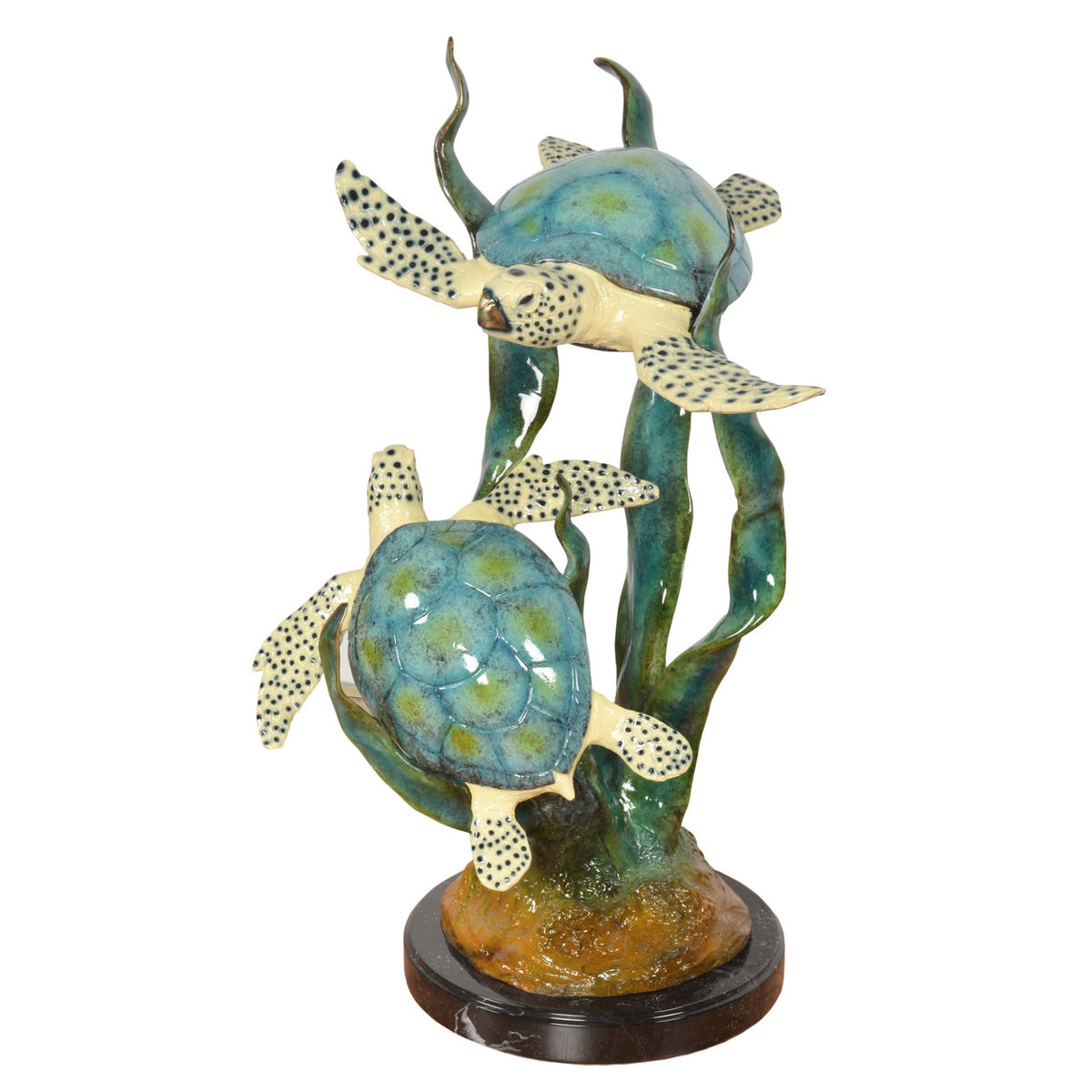 Ocean Friends-Sea Turtle Tabletop Bronze Sculpture — AllSculptures