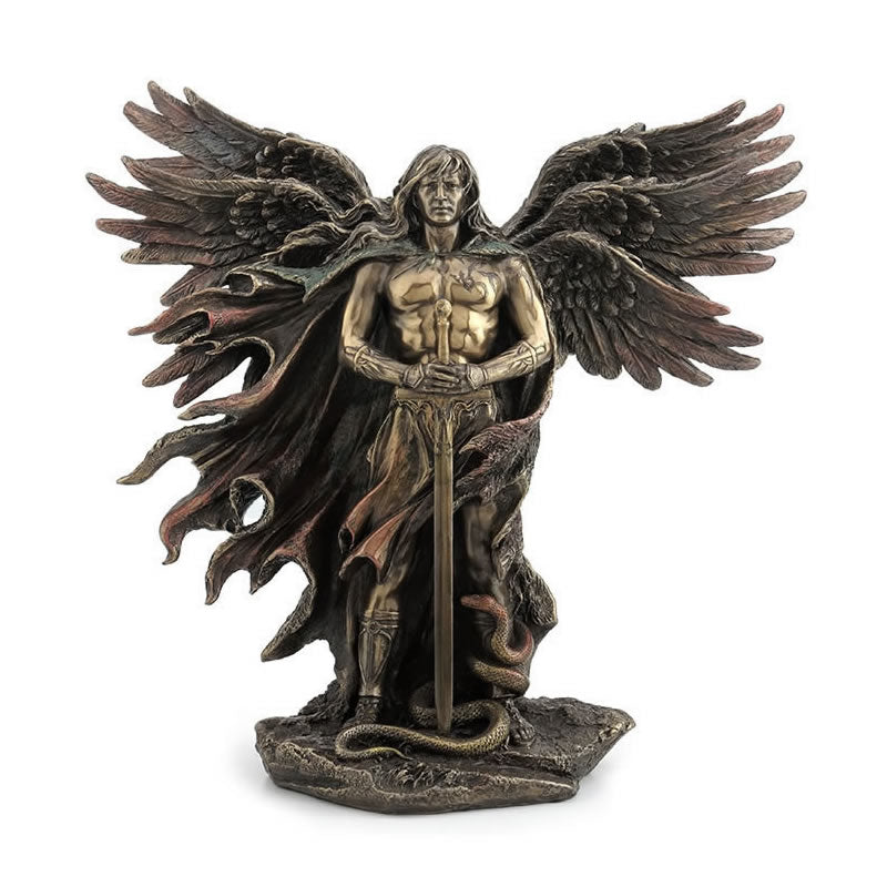 Six-Winged Guardian Angel/Seraphim with Serpent Statue — AllSculptures