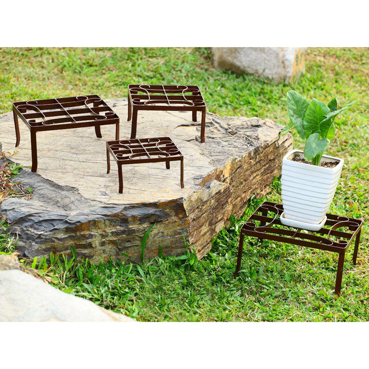 Square Nested Plant Stands- Set of 4 by San Pacific International/SPI ...