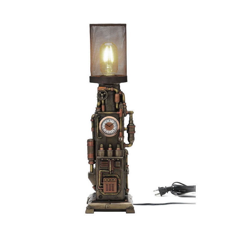 Steampunk Mesh Metal Beacon Tower Clock Lamp — AllSculptures