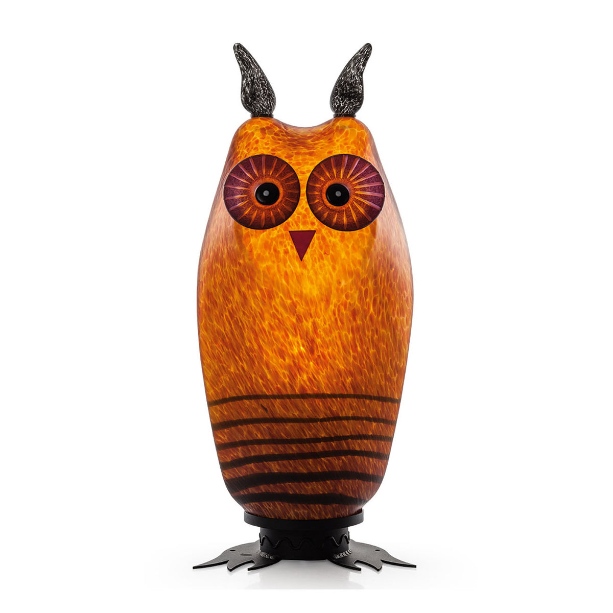 Tawny Owl Sculpture, Lighted-Art Glass — AllSculptures
