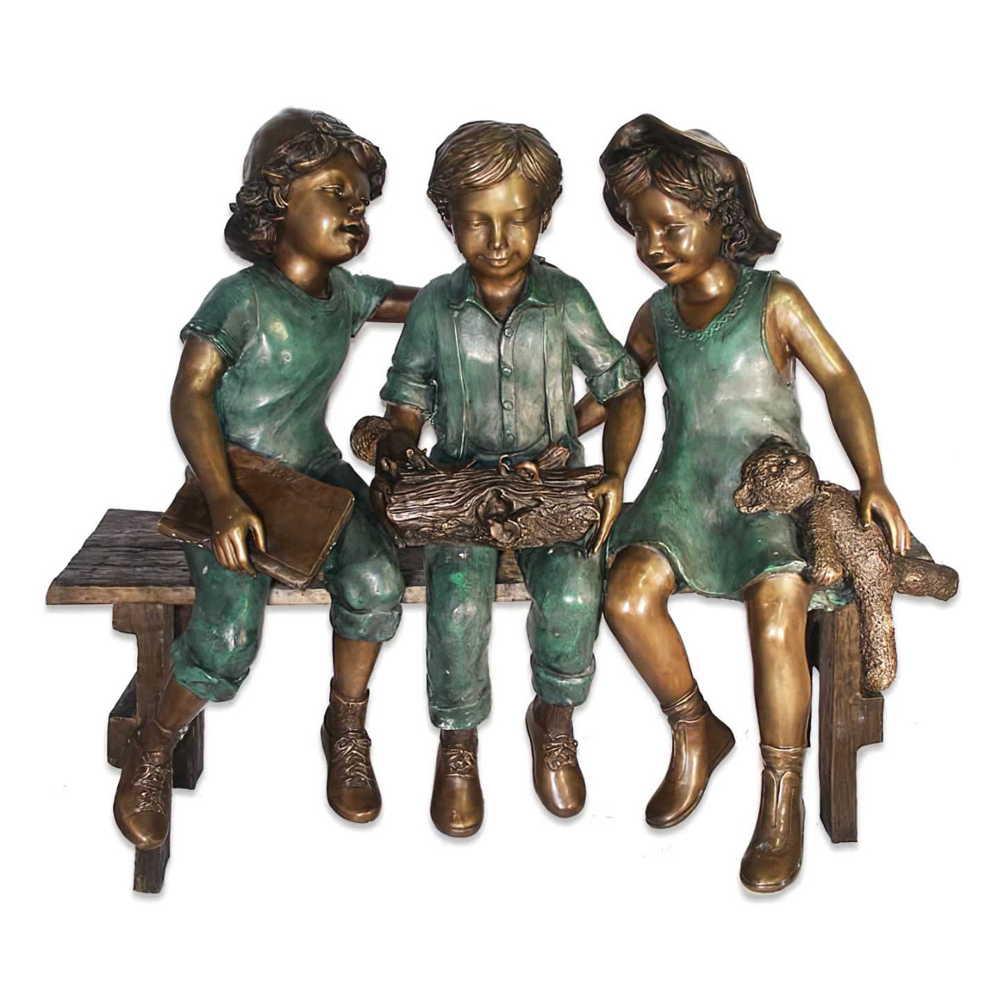 School & Library Sculptures | Bronze Kids Reading Sculptures ...