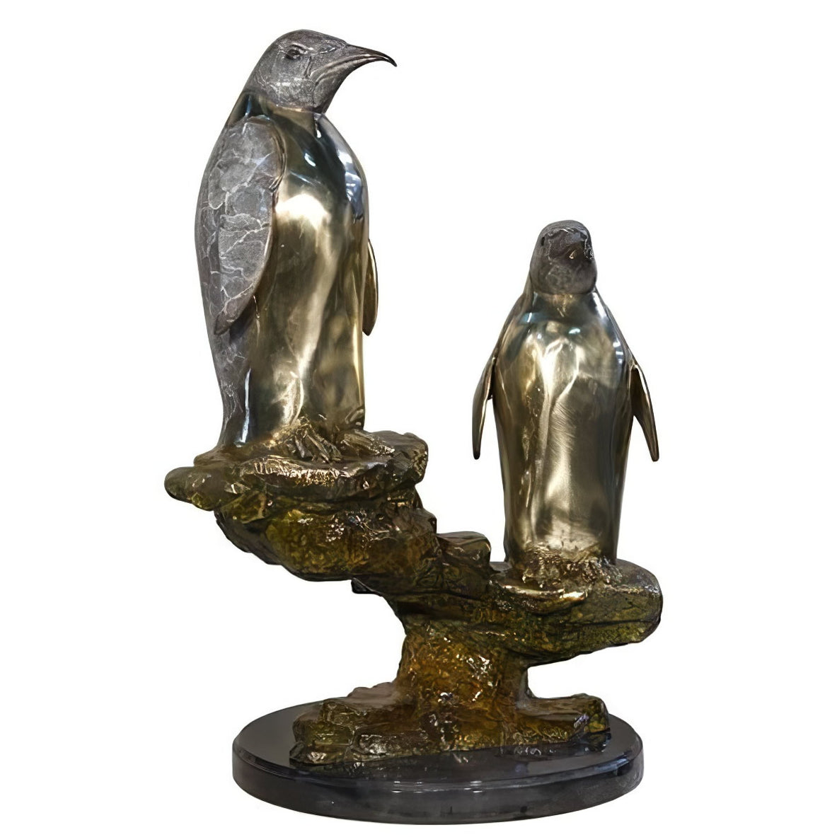 Two Bronze Penguins Sculpture — AllSculptures